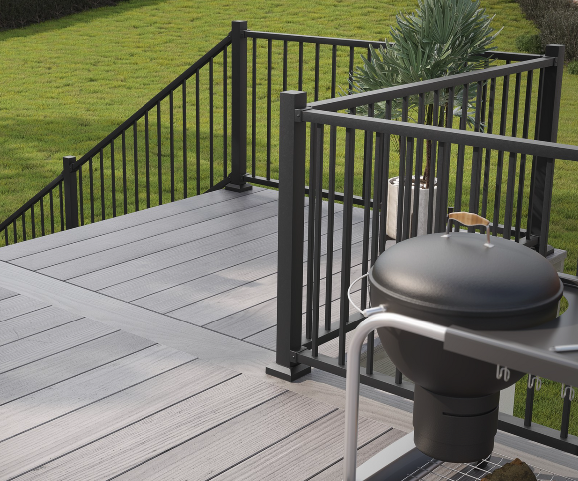 Keylink Discovery Series Aluminum Railing - Textured Black | The Deck Store